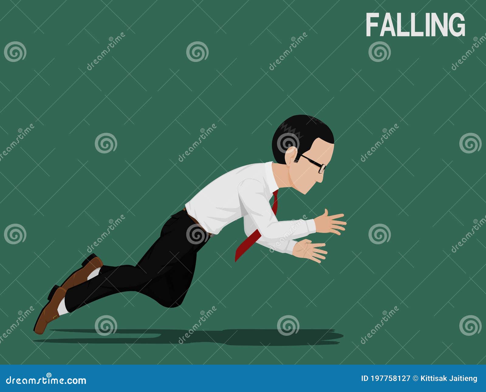 A Business Man is Falling Down Stock Vector - Illustration of miss ...