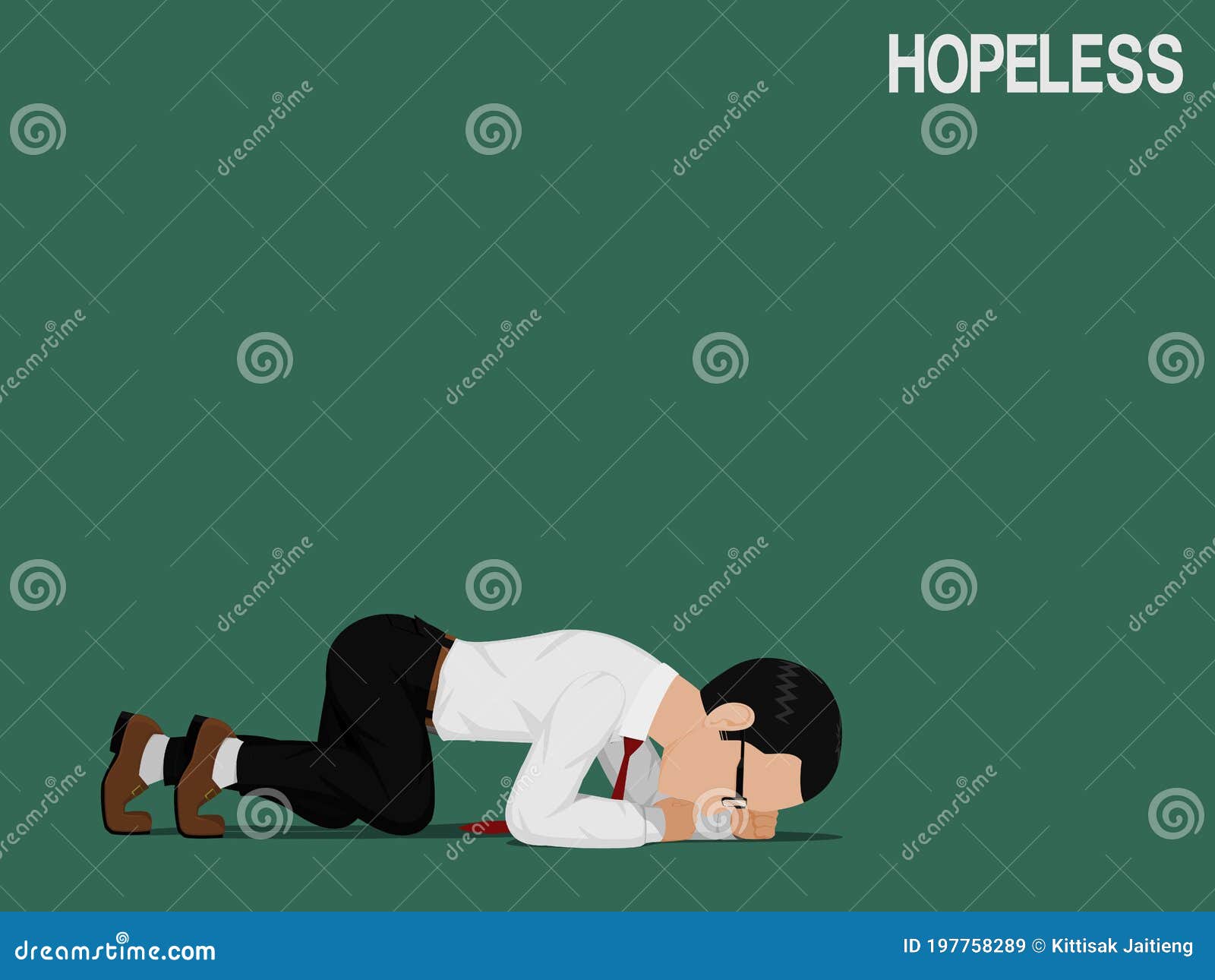 A Business Man is Feeling Hopeless Stock Vector - Illustration of ...
