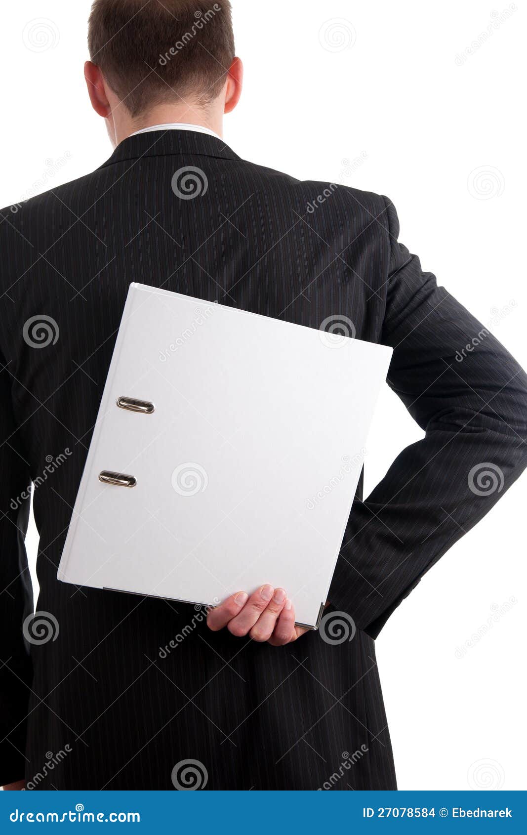 Business Man with a File Folder Behind His Back Stock Photo - Image of ...
