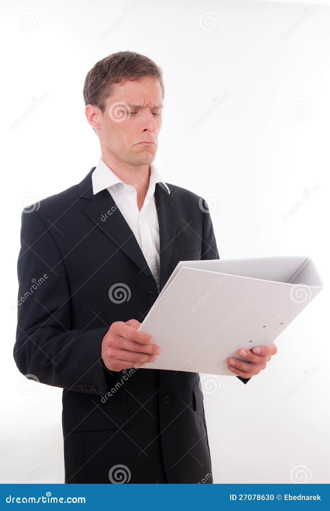 Business Man with a File Folder in His Hands Stock Photo - Image of ...