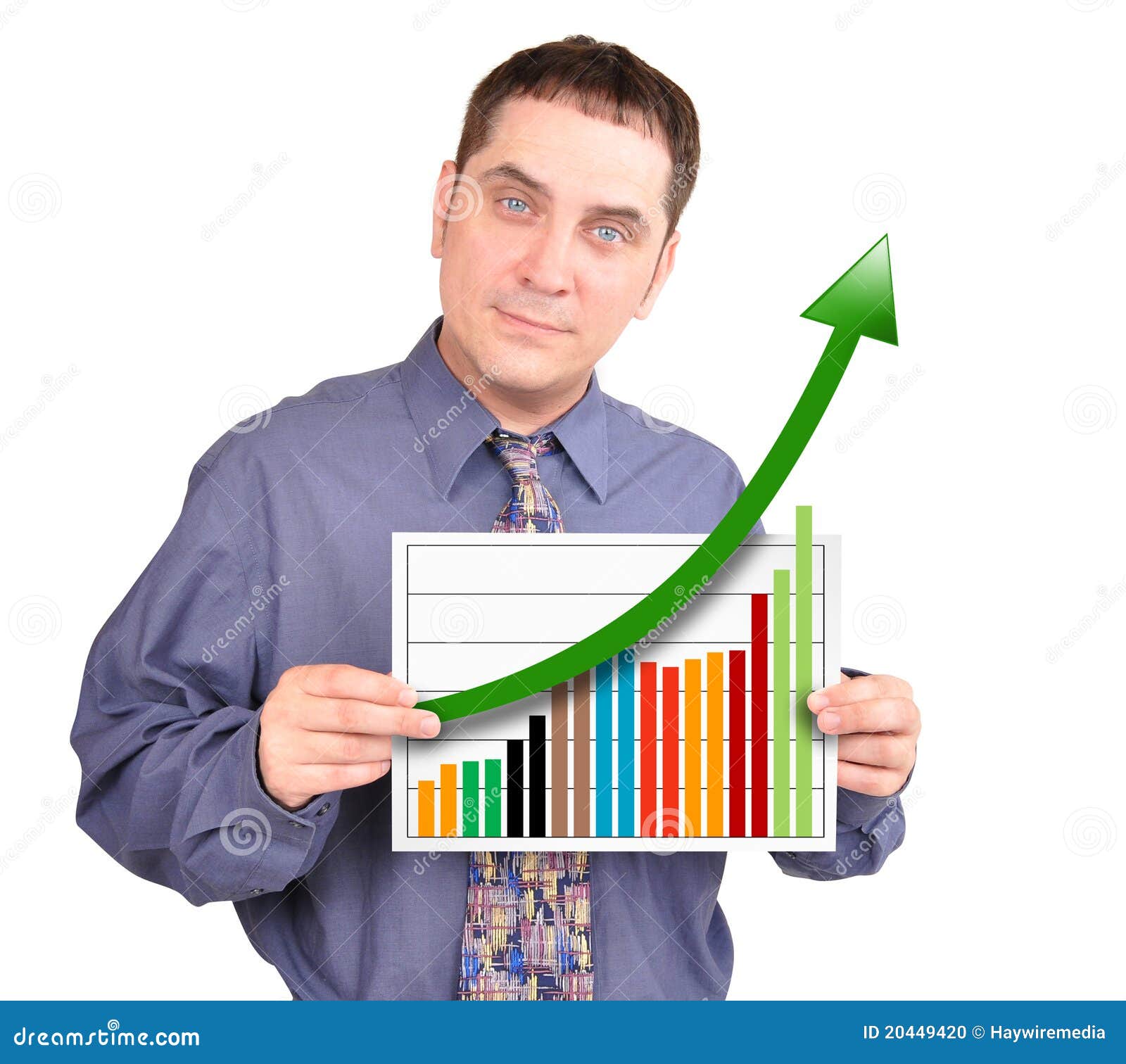 Business Man with Financial Business Chart Stock Photo - Image of earn ...