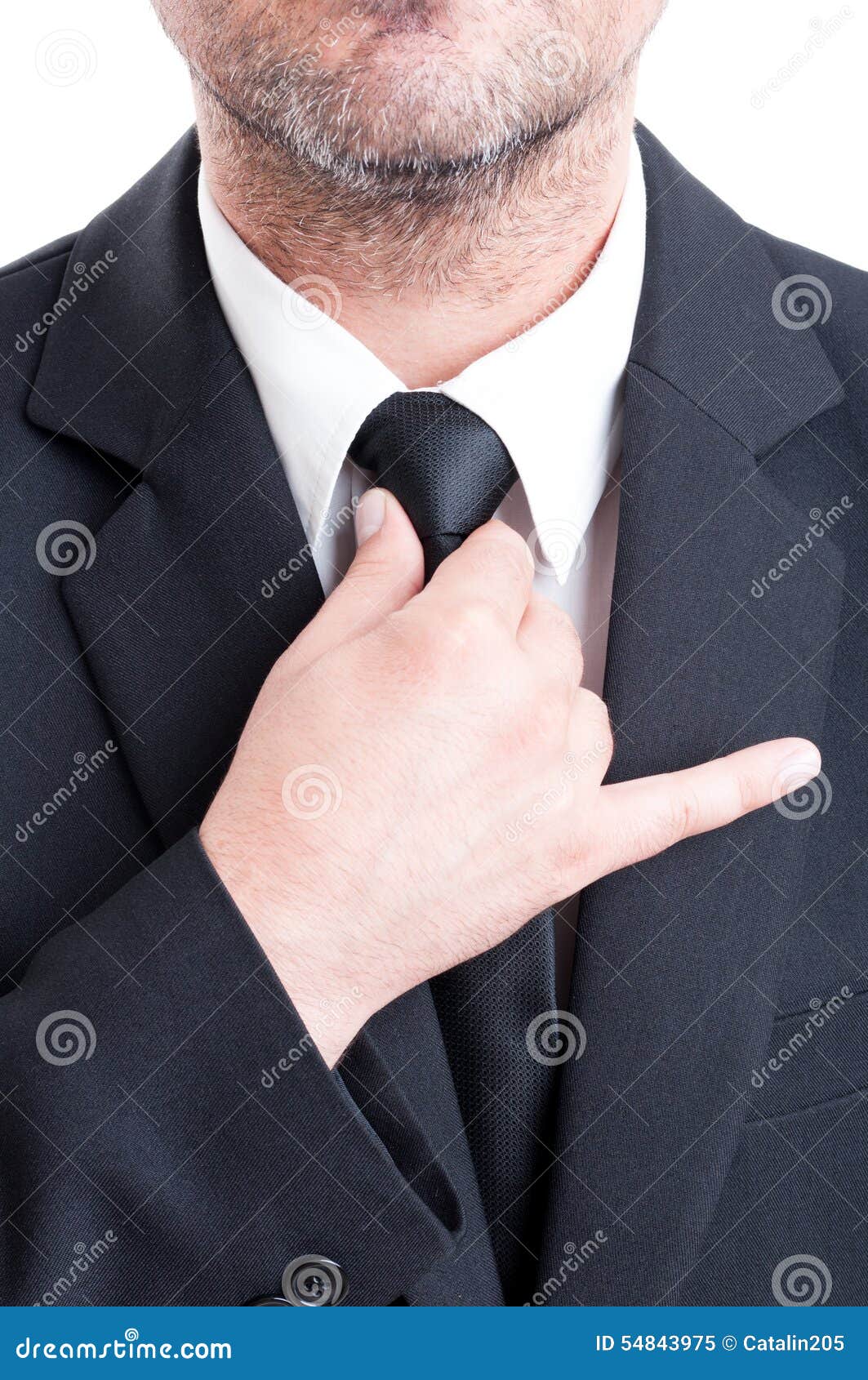 Business Man Fixing or Adjusting Tie Stock Image - Image of ...