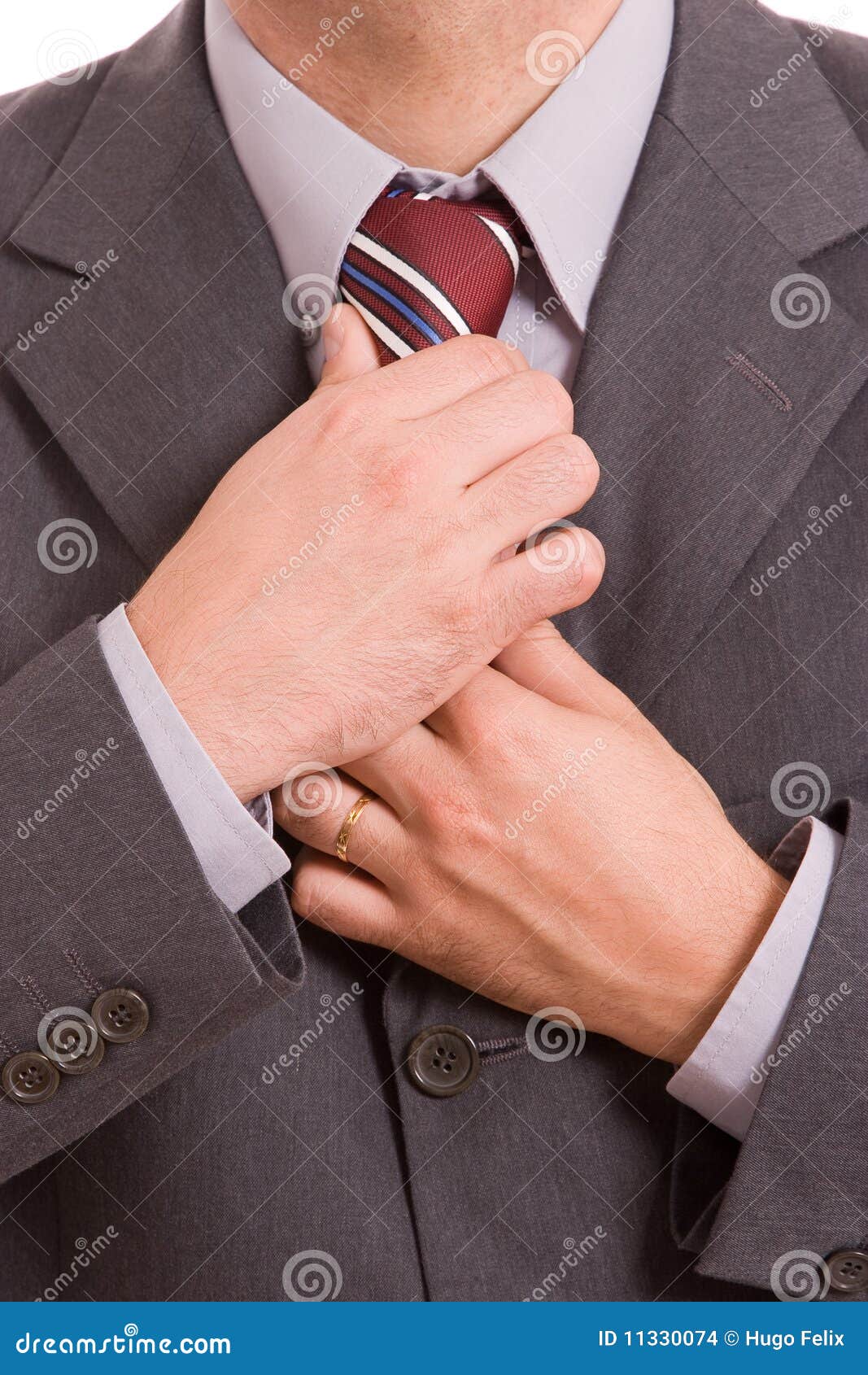Business Man Fixing His Tie Stock Photo - Image of cotton, body: 11330074