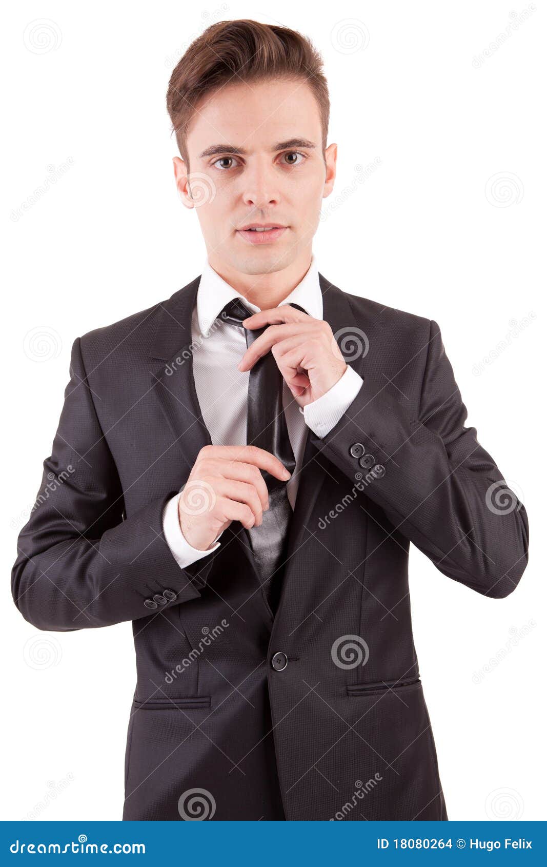 Business Man Fixing His Tie Stock Photo - Image of businessman, detail ...