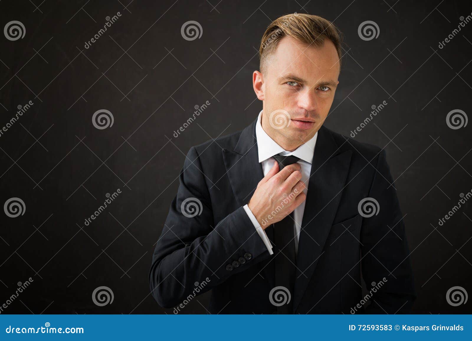 Business Man Fixing His Tie Stock Image - Image of elegant, lifestyle ...