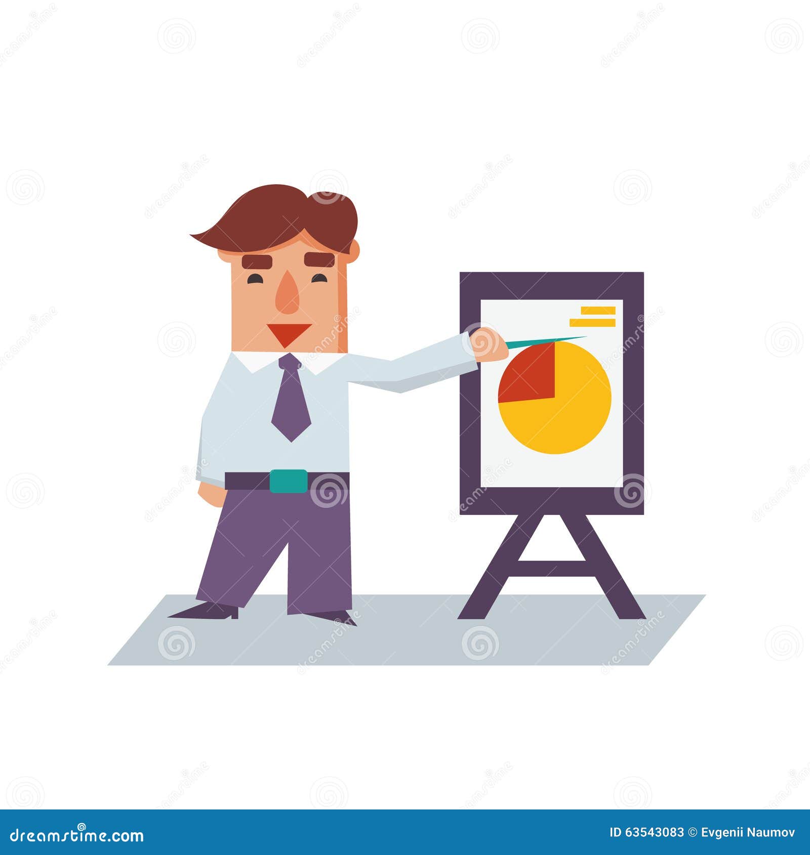 Business Man with Flip Chart Cartoon Character Stock Vector ...