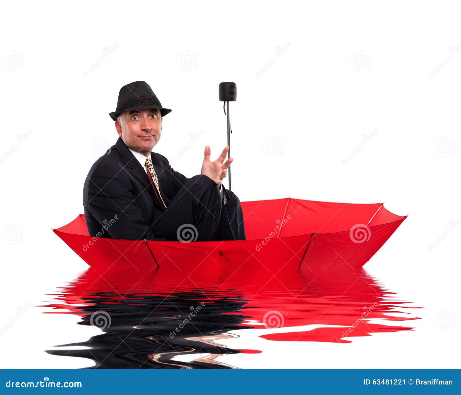Business Man Floating on Umbrella Stock Image - Image of isolated ...