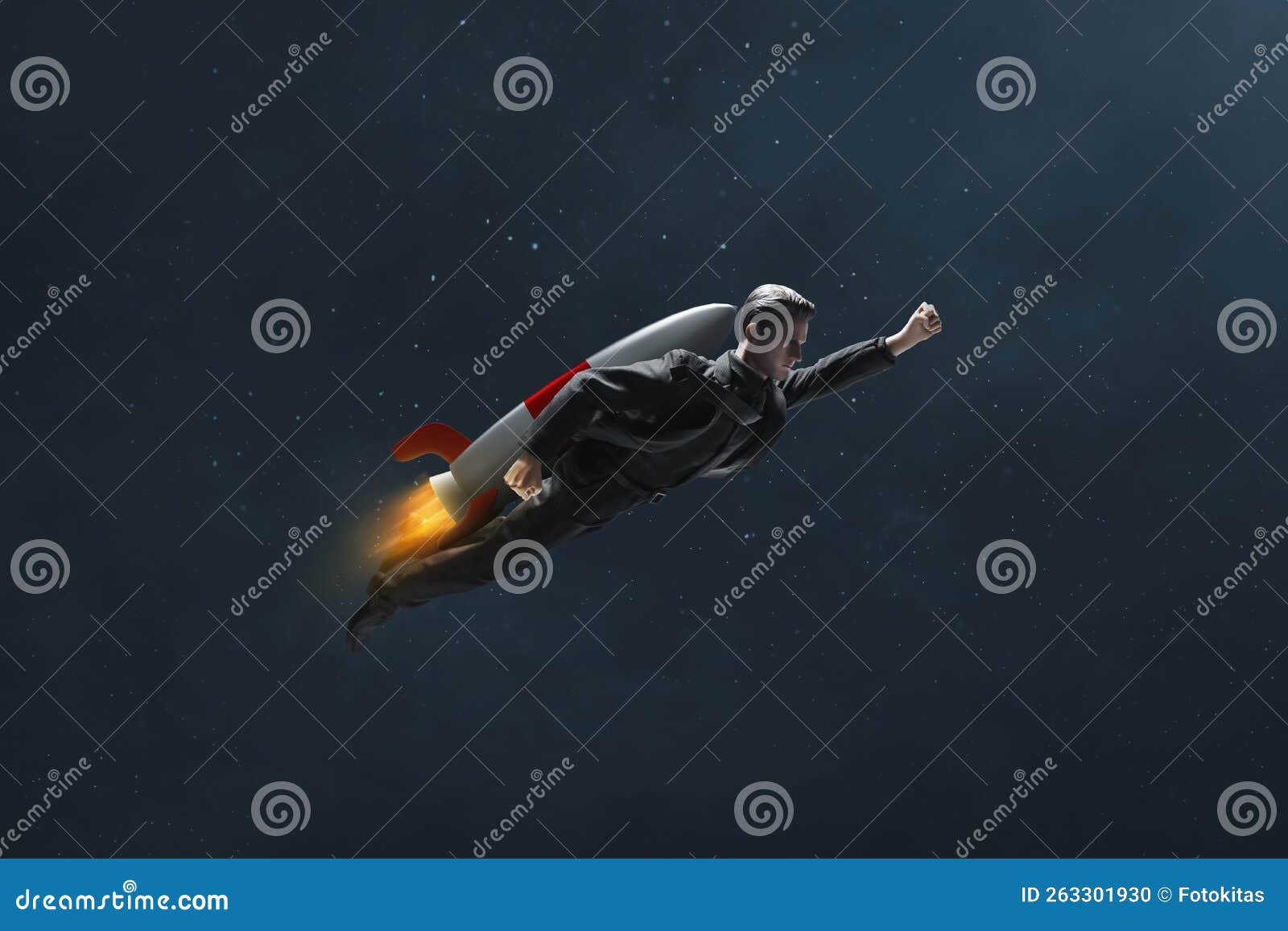 Business Man Fly 3d Illustrations Stock Illustration - Illustration of ...