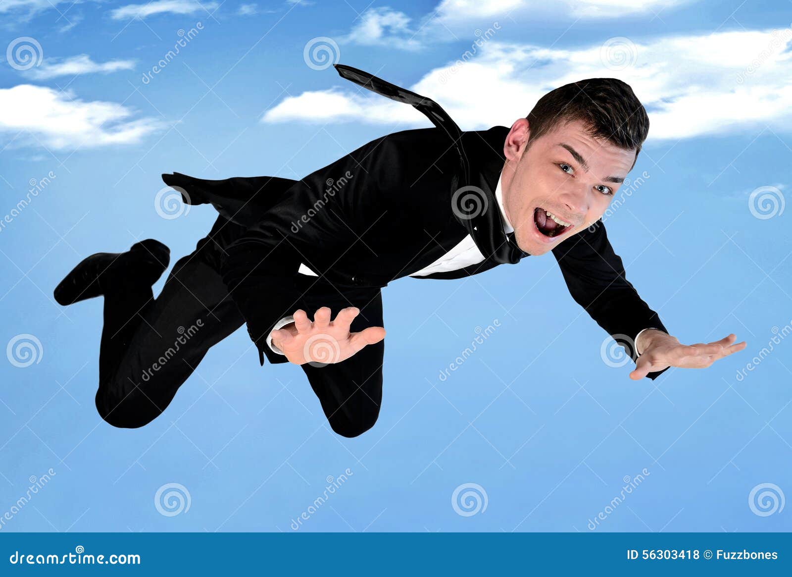 Business man fly stock photo. Image of good, employee - 56303418