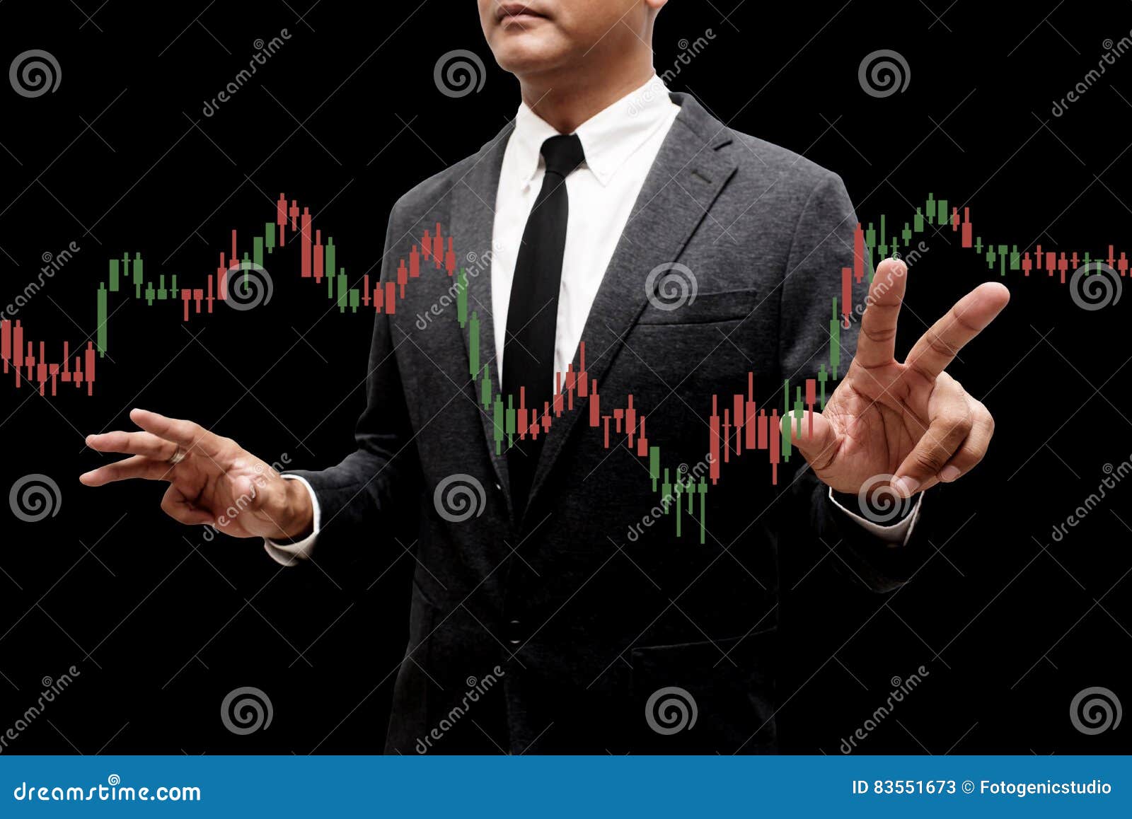 Business Man with Forex Chart Graphic Stock Image - Image of point ...
