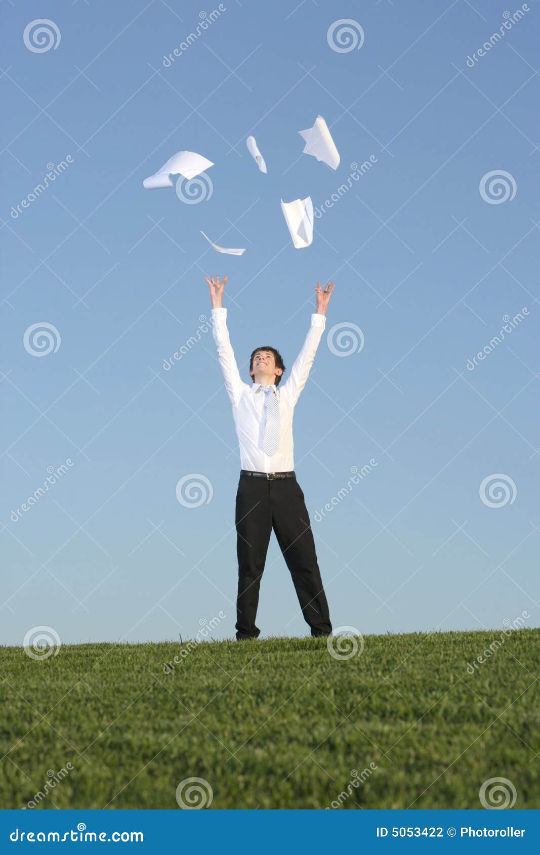A Business Man Freeing Himself Stock Photo - Image of corporate, spring ...