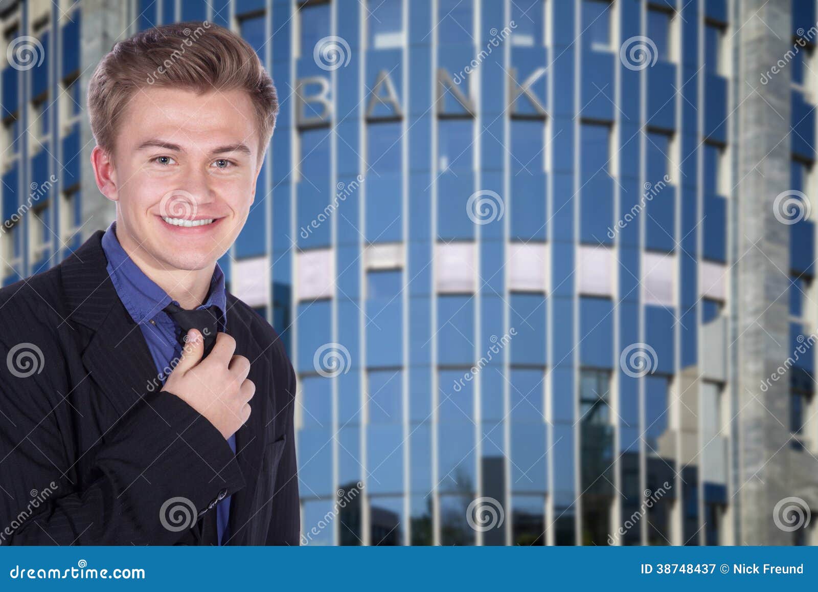 Business Man in Front of the Building Stock Image - Image of serious ...
