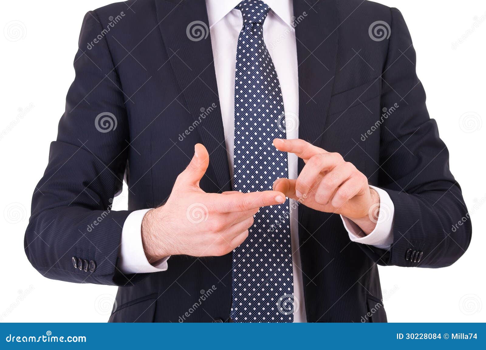 Businessman Gesturing with Both Hands. Stock Photo - Image of career ...