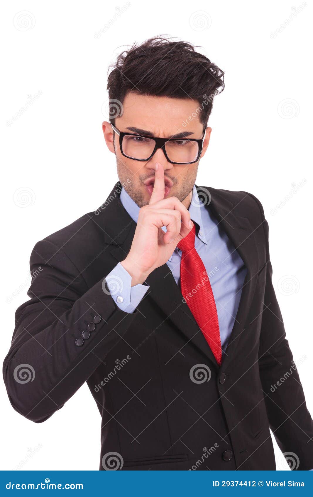 Business Man Gesturing Shut Up Stock Photo - Image of business ...