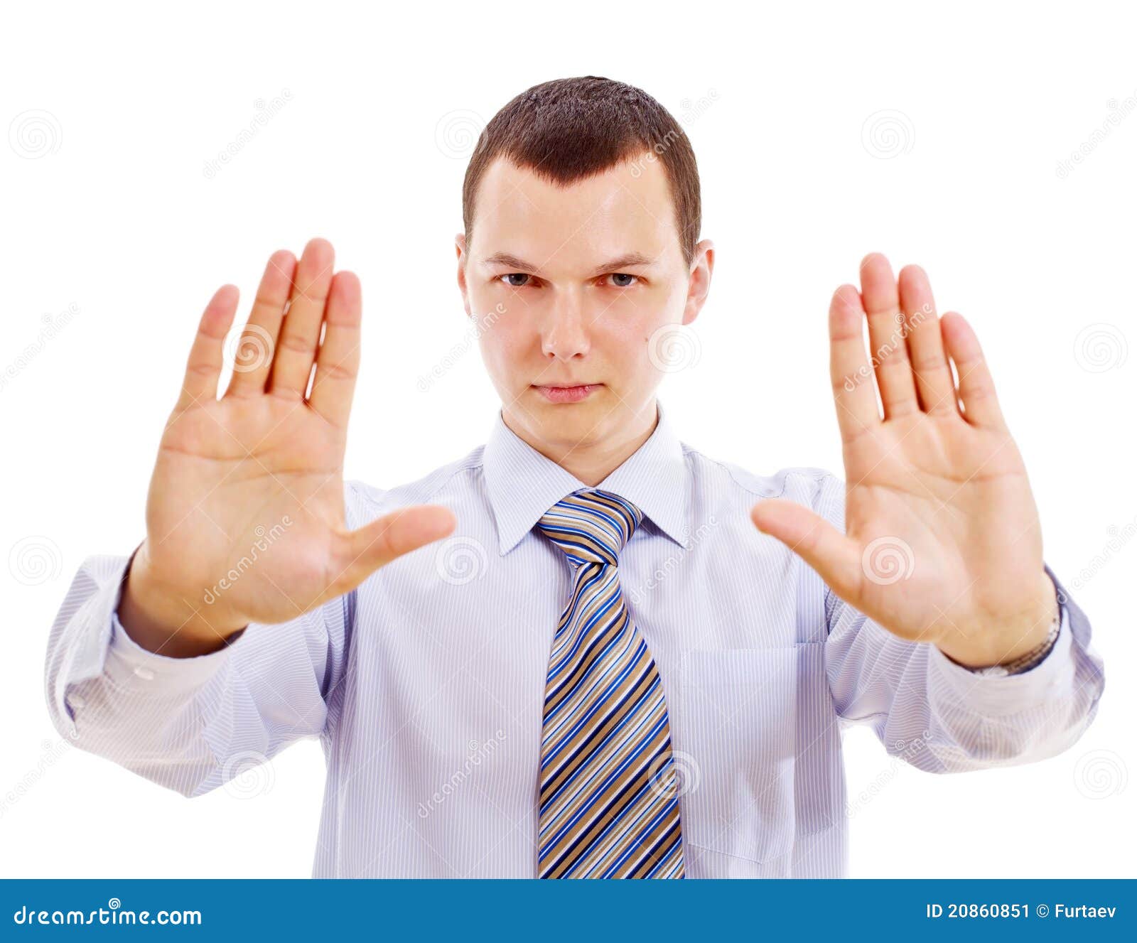 Business Man Gesturing Stop Sign Stock Image - Image of concept, focus ...