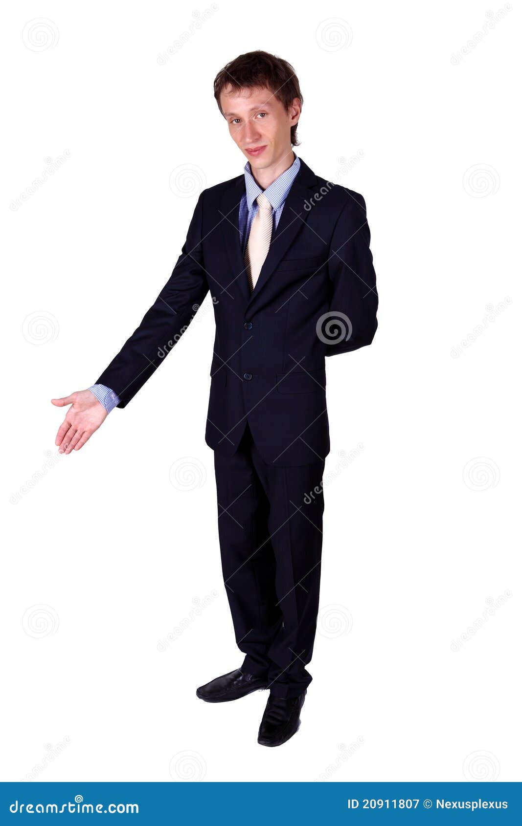 Business Man Gesturing in Studio Stock Image - Image of happy ...