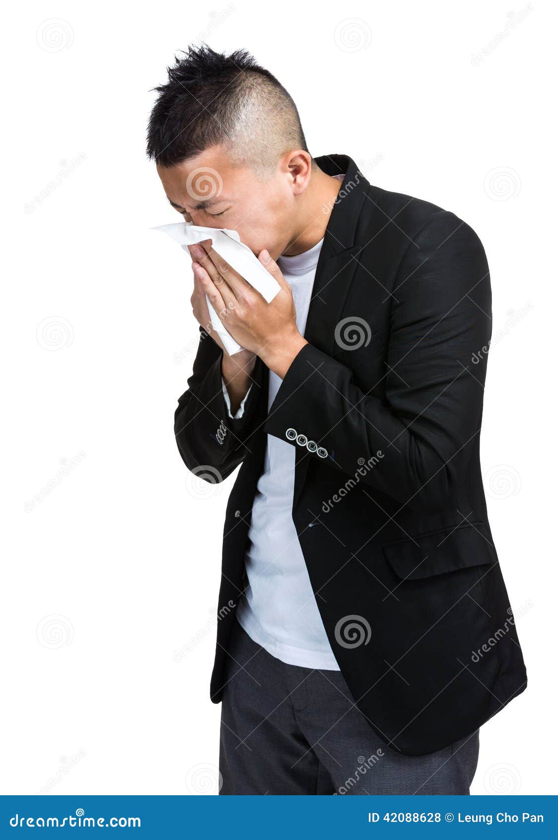 Business man get cold stock photo. Image of runny, male - 42088628