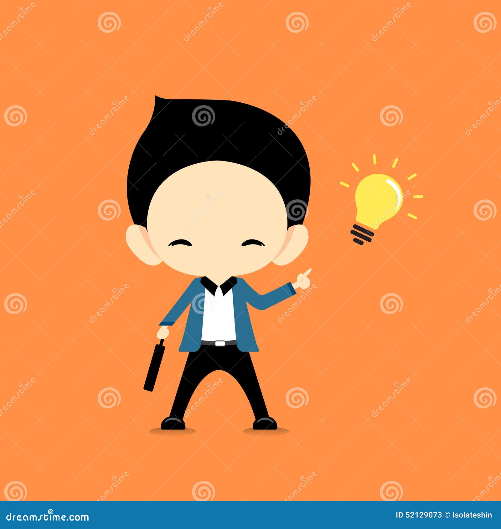 Business Man Get Idea with Hand Pointing at Light Bulb Stock ...