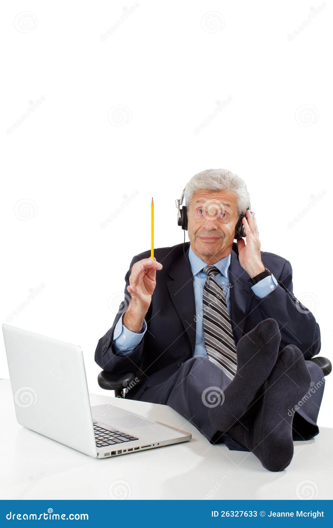 Business man getting ideas stock image. Image of computer - 26327633