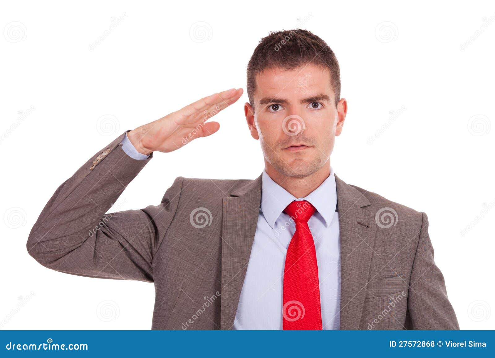 Business man gives salute stock photo. Image of background - 27572868