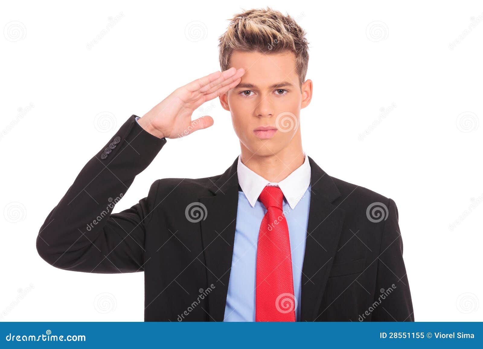Business man gives salute stock image. Image of formal - 28551155