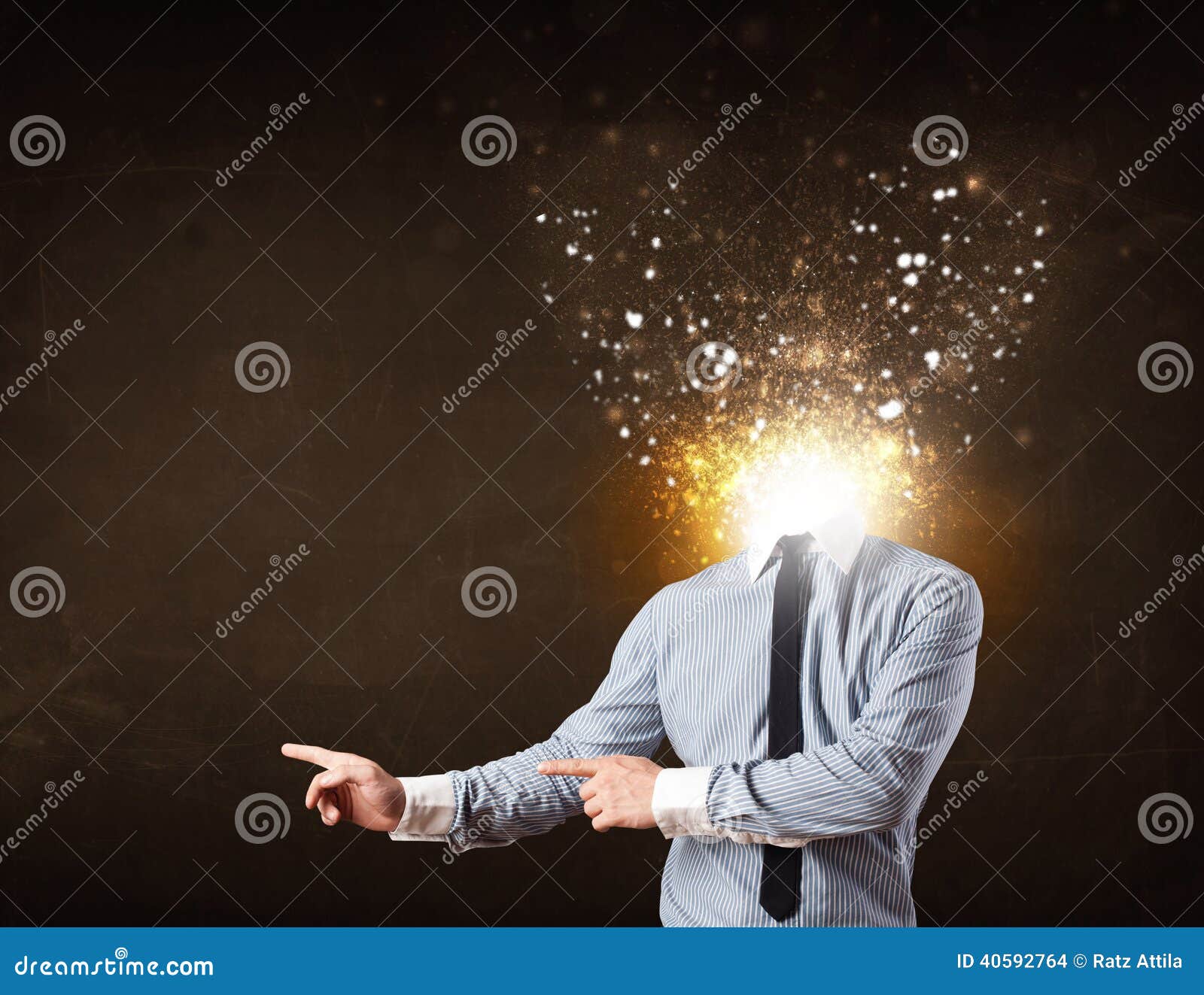 Business Man With Glowing Exploding Head Stock Illustration - Image ...