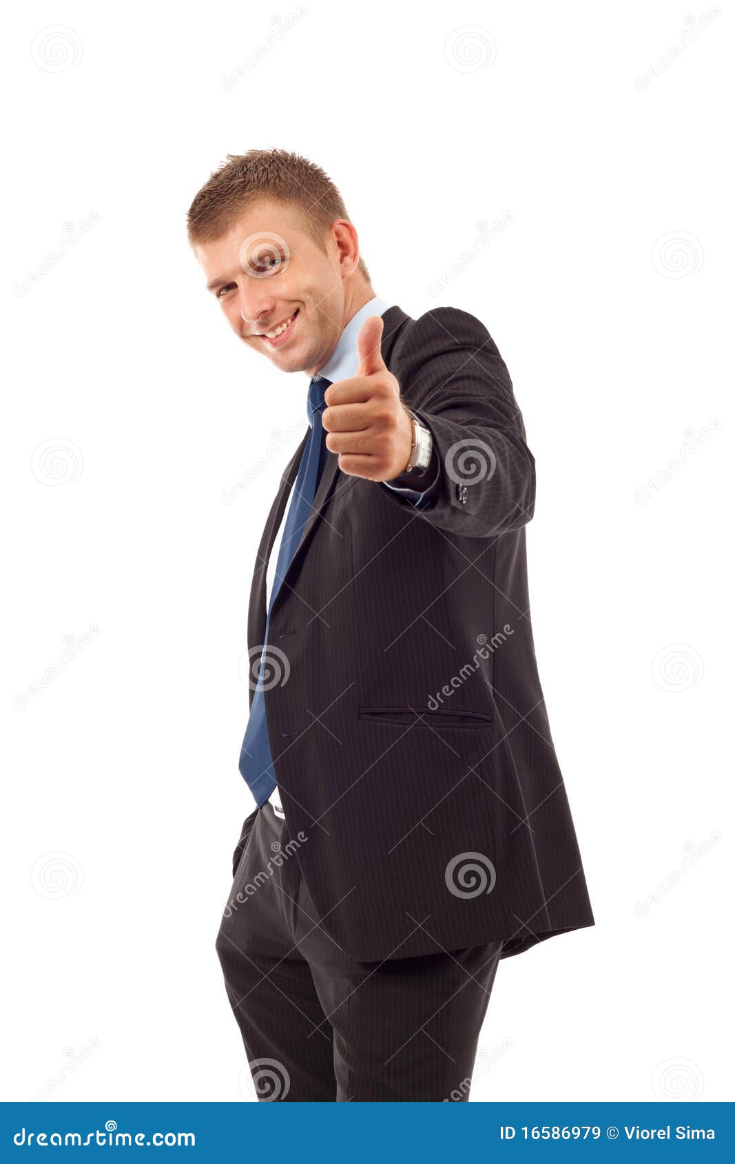 Business Man Going Thumb Up Stock Image - Image of business, company ...