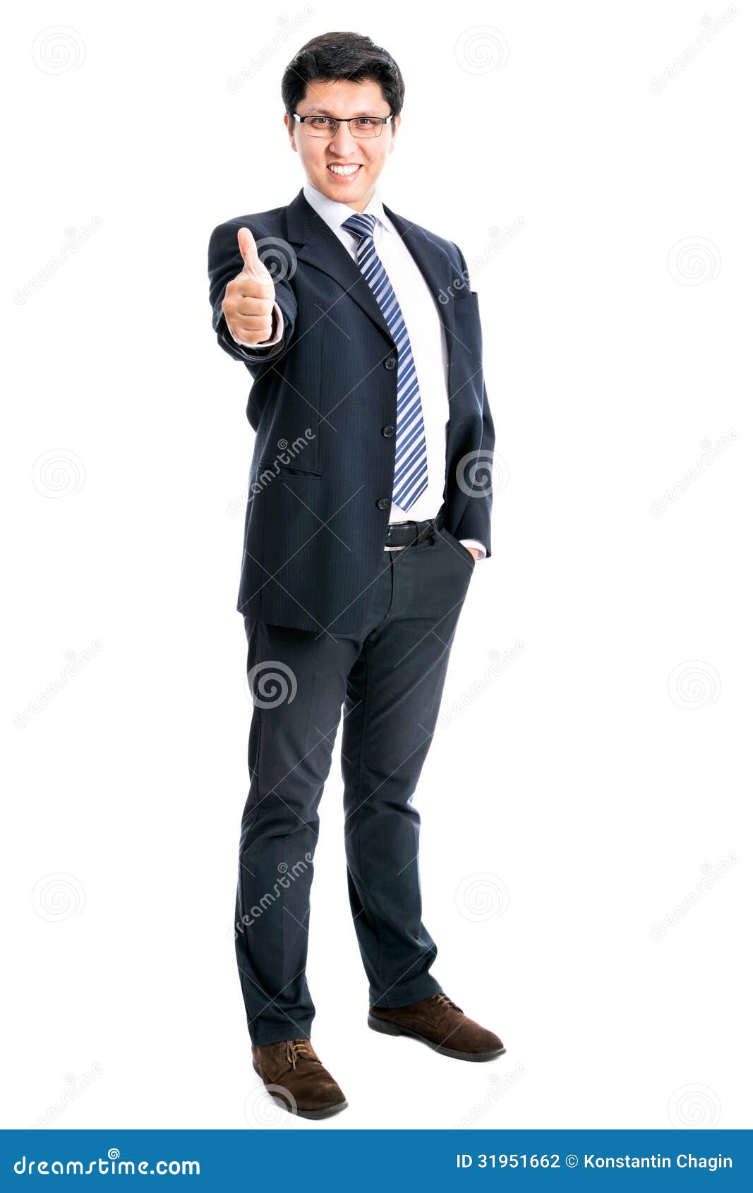 Business Man Going Thumb Up Stock Photo - Image of hair, sign: 31951662