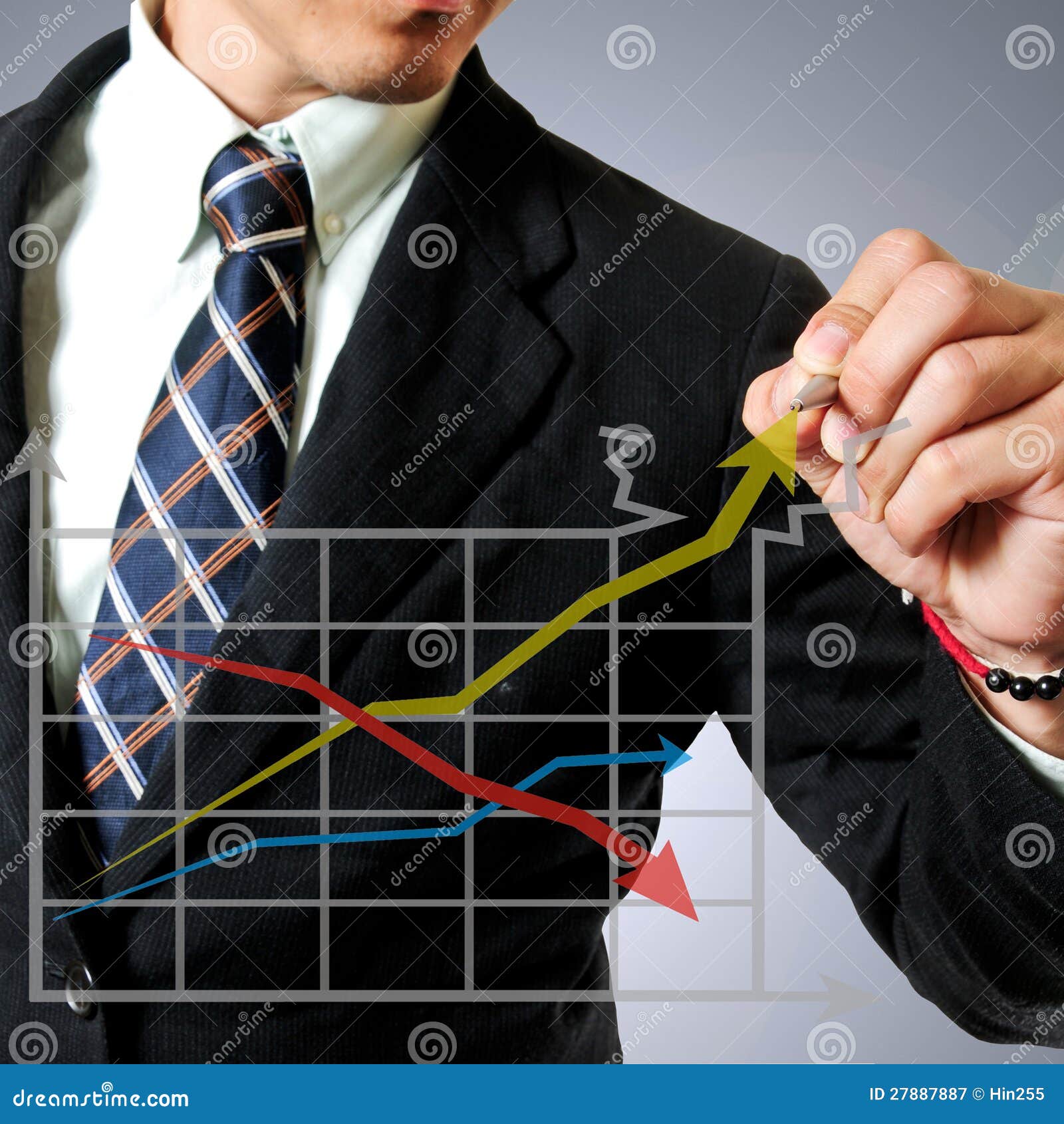 Business man with graph stock image. Image of hand, chart - 27887887