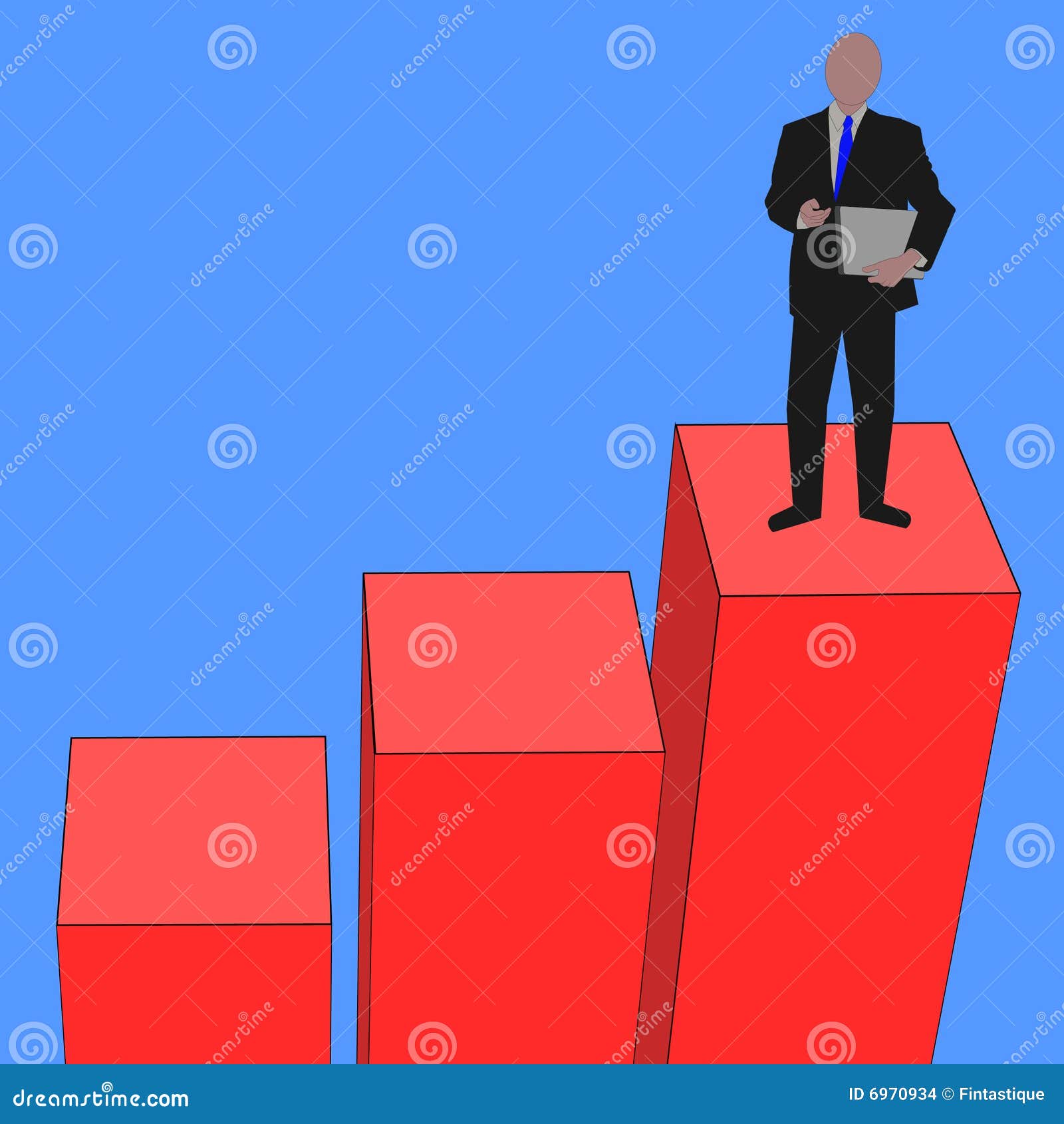 Business man on graph stock vector. Illustration of analyst - 6970934