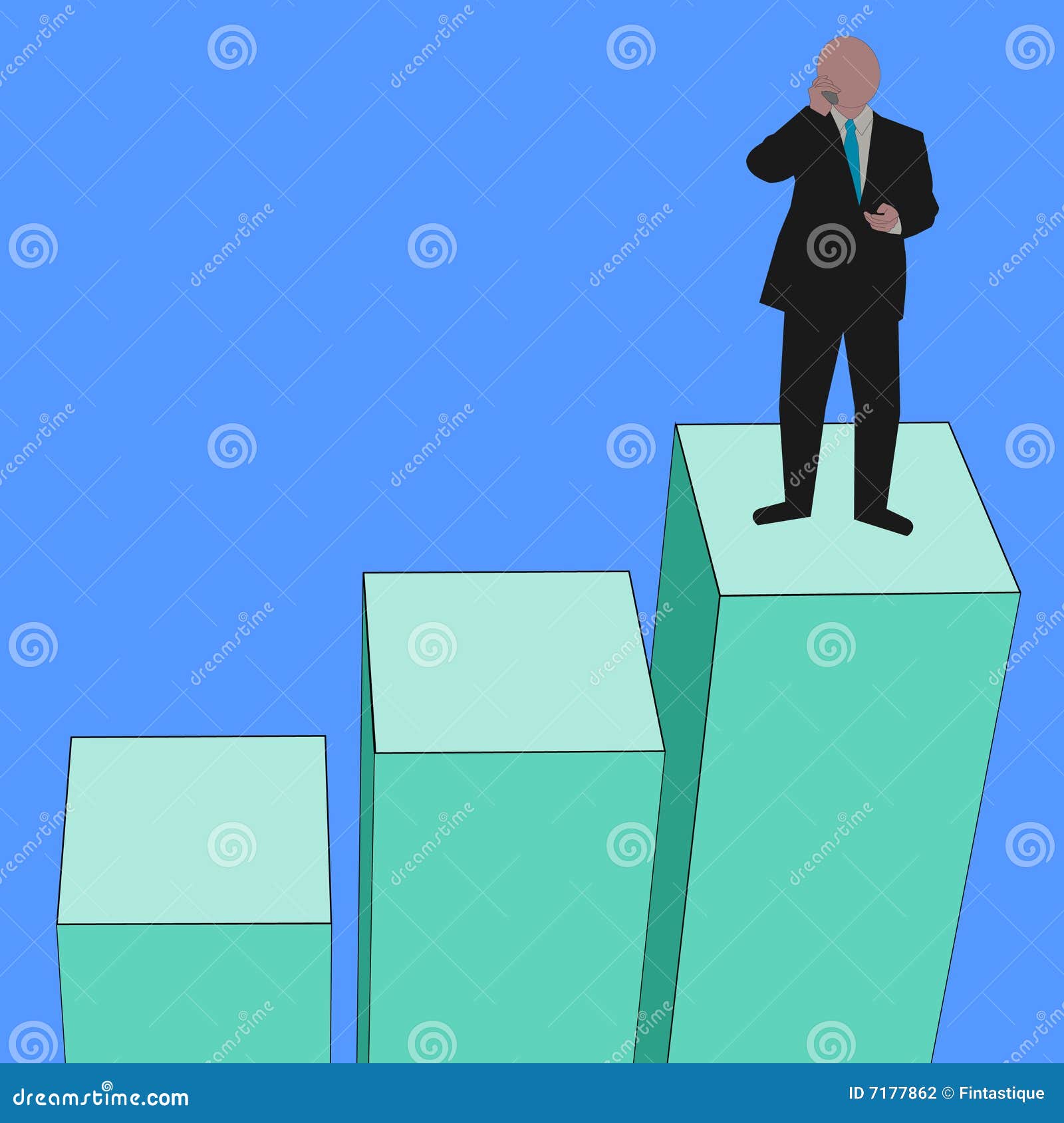 Business man on graph stock vector. Illustration of abstract - 7177862