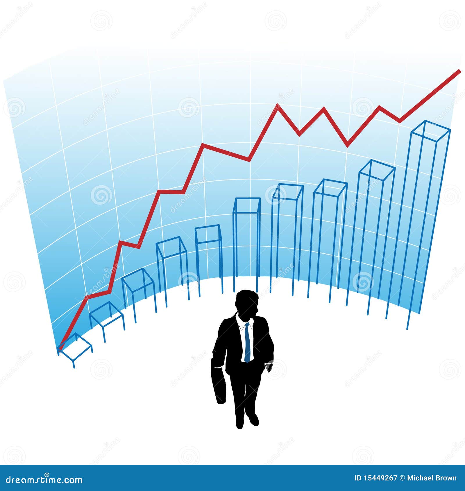 Business Man Graph Chart Curve Success Concept Stock Vector ...