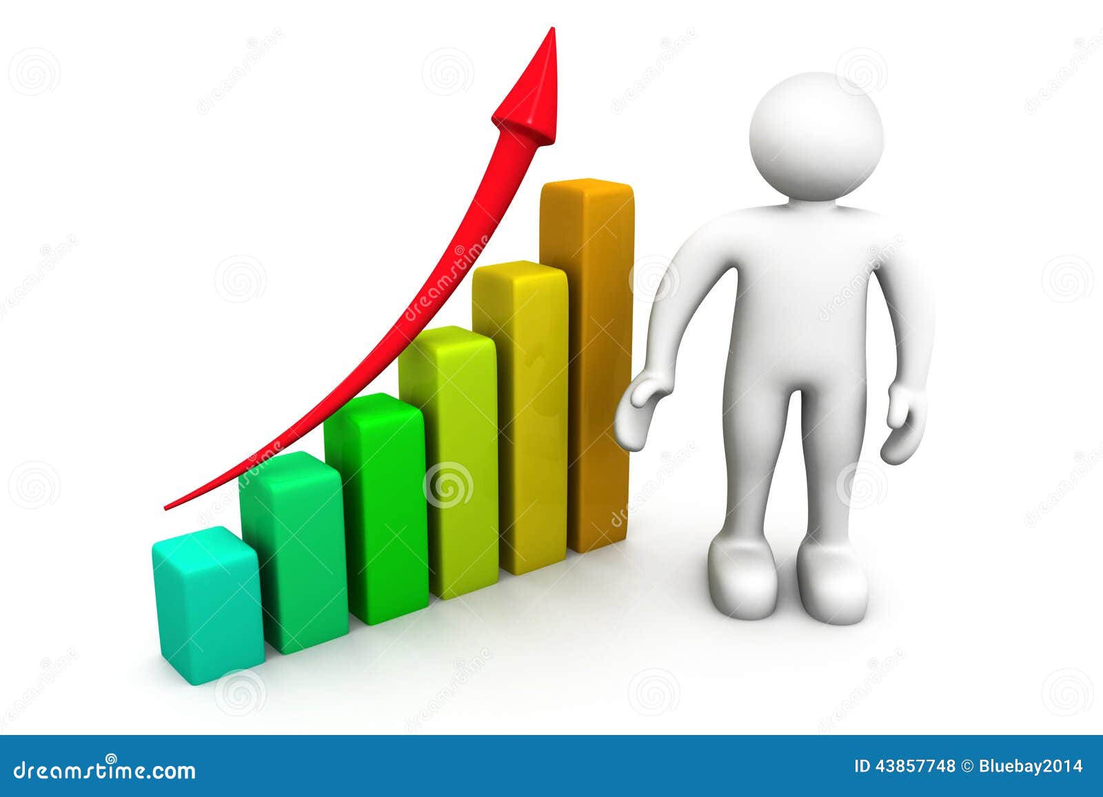 Business man with graph stock illustration. Illustration of selling ...