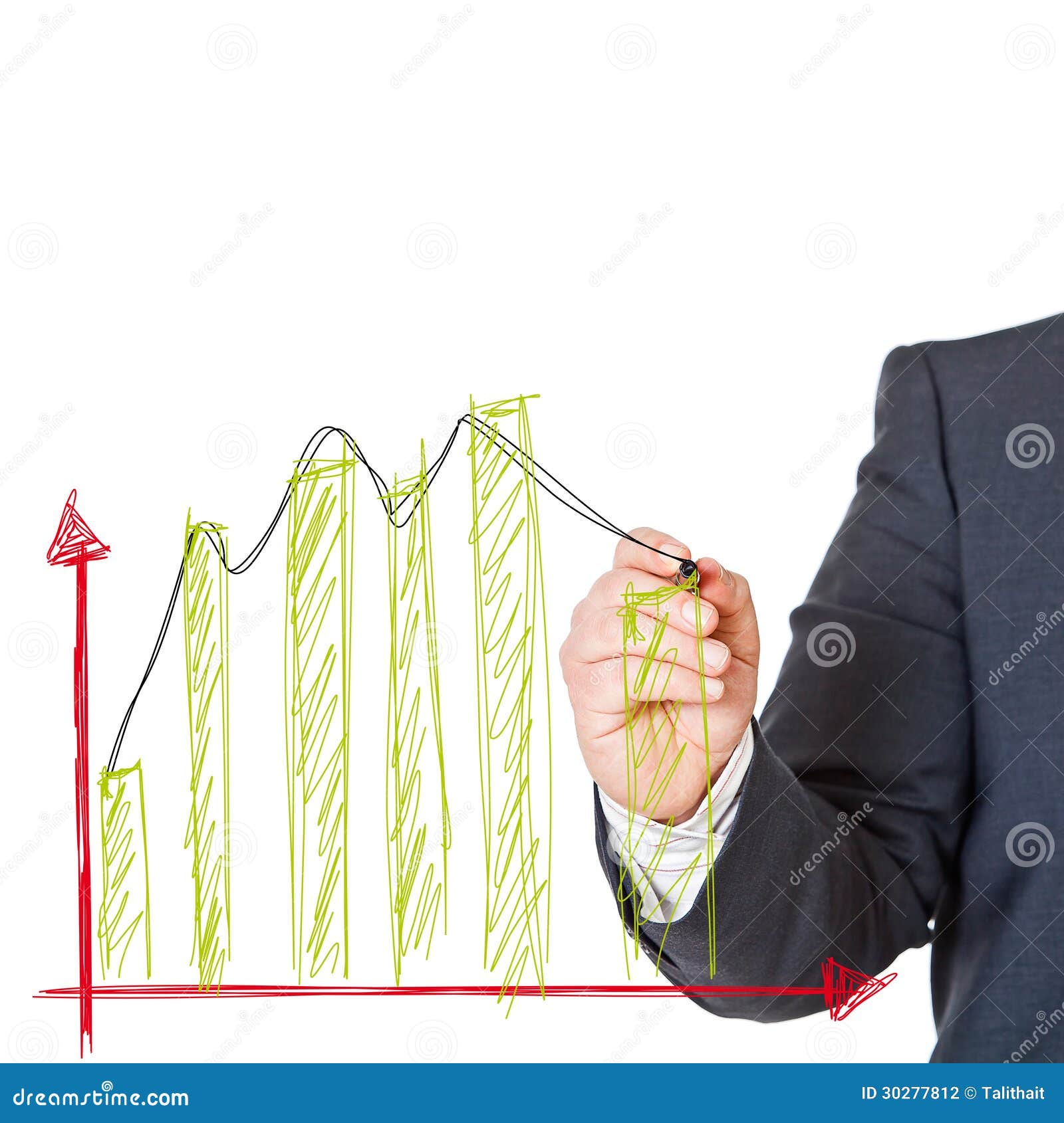 Business man with graph stock photo. Image of candle - 30277812