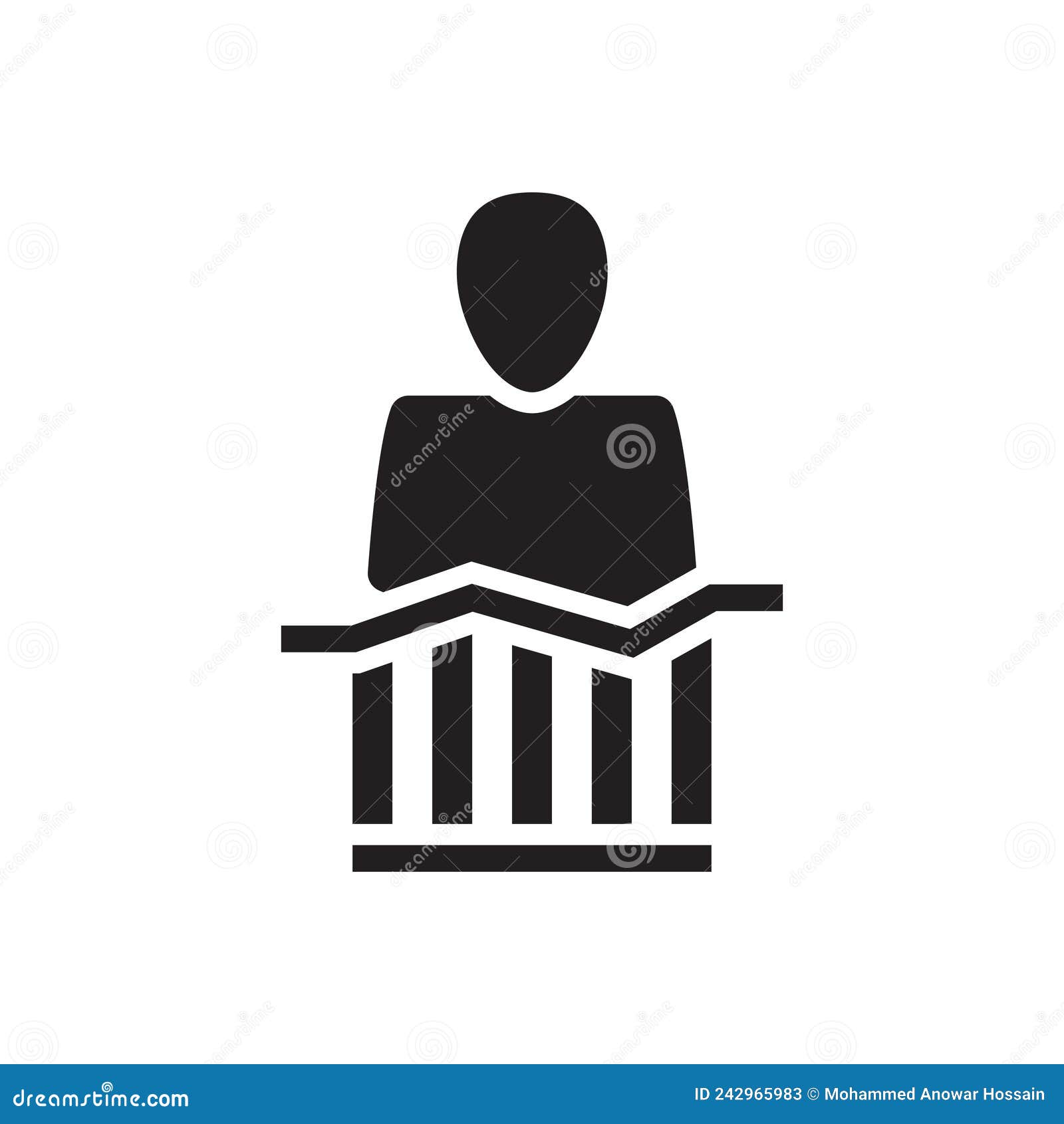 Business Man Chart Icon - Graph Report Icon Stock Illustration ...