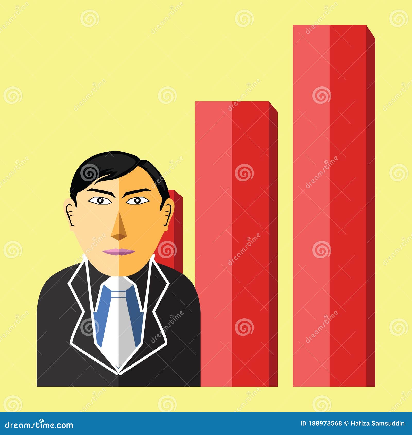 Business Man with Graph. Vector Illustration Decorative Design Stock ...