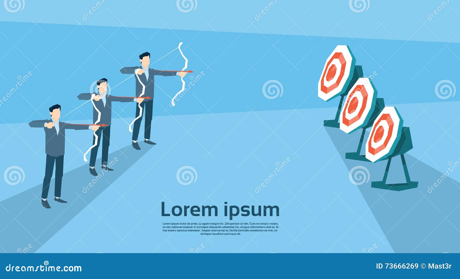 Business Man Group Aim Archer To Target Get Goal Concept Stock Vector ...