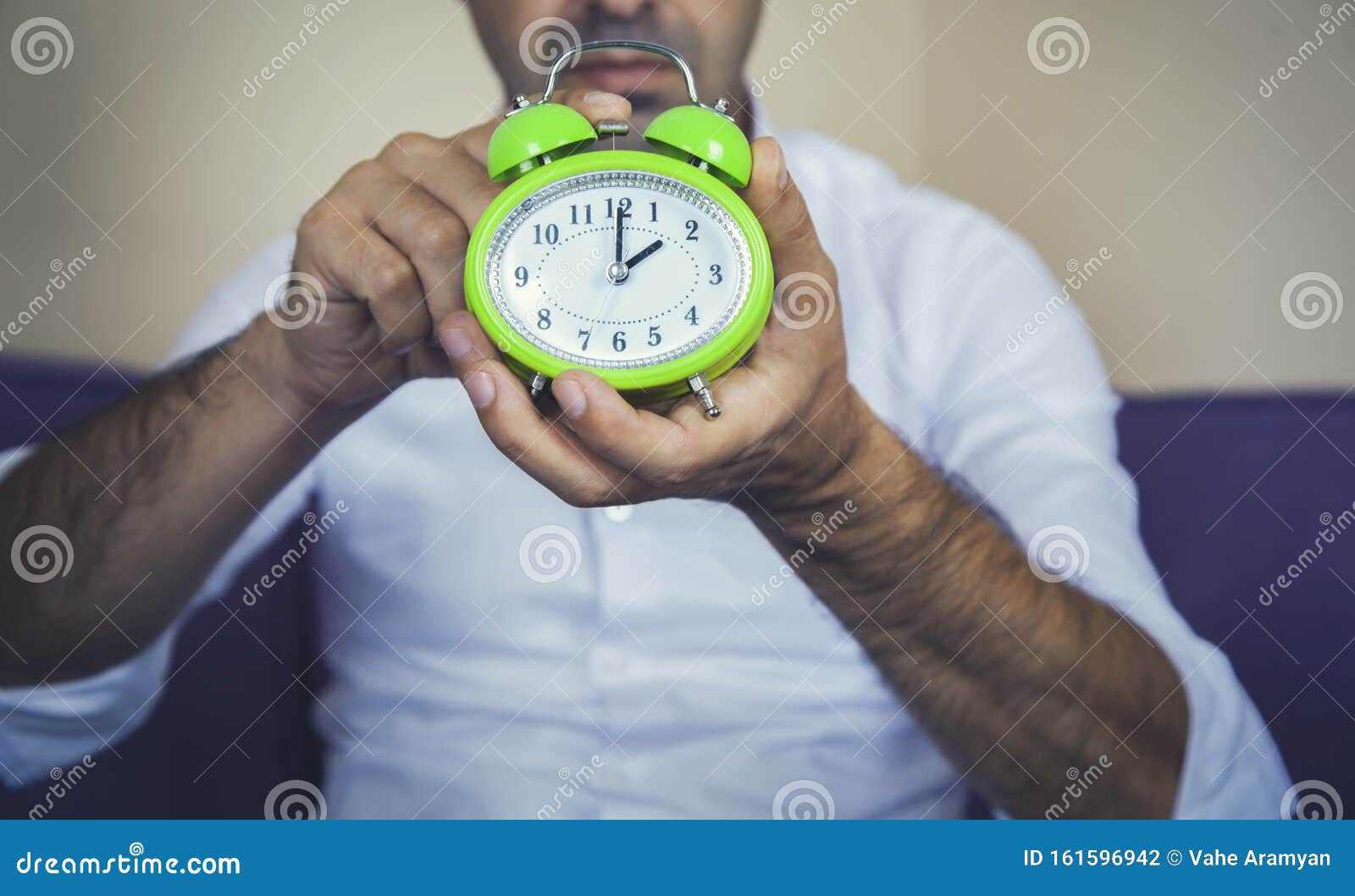 Man hand clock stock photo. Image of retro, people, bedroom - 161596942