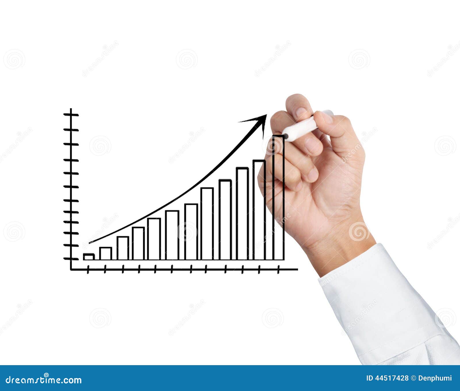 Business Man Hand Drawing a Graph Stock Photo - Image of line, isolated ...