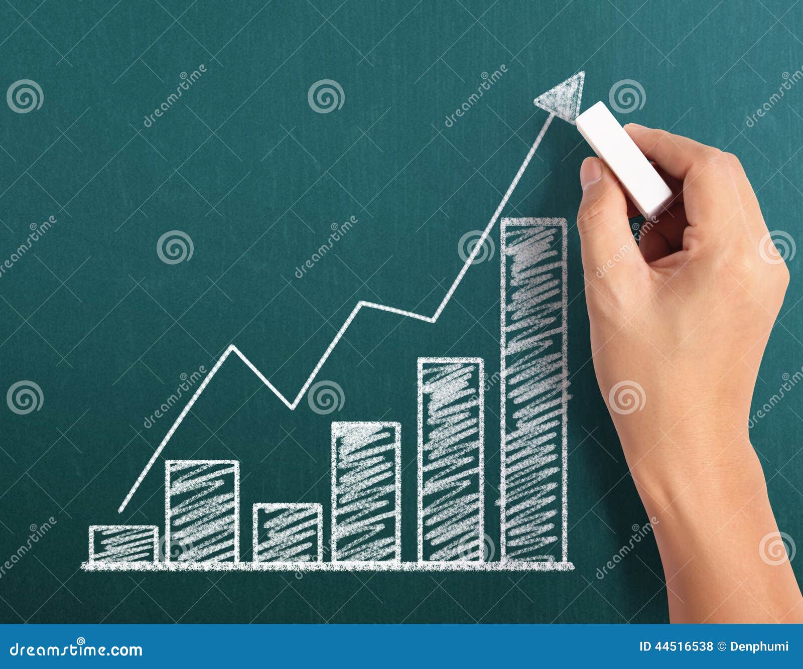 Business Man Hand Drawing a Graph Stock Photo - Image of investment ...