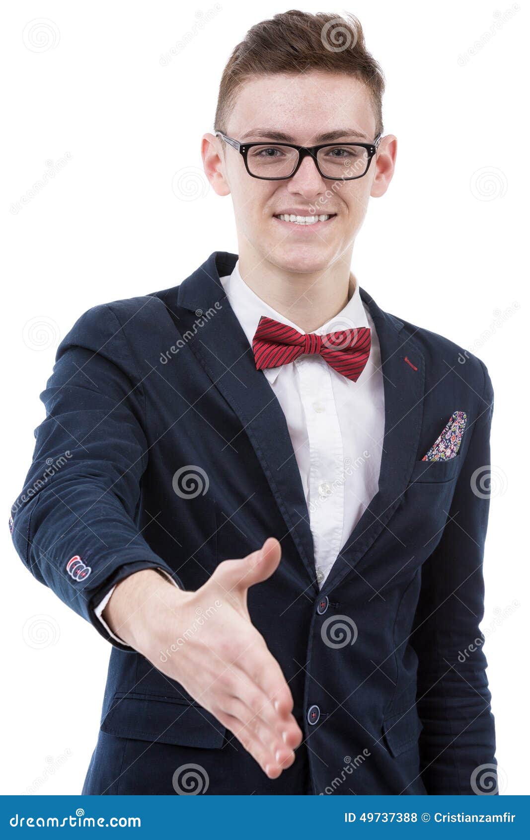 Business Man with Hand Extended To Handshake Stock Photo - Image of ...