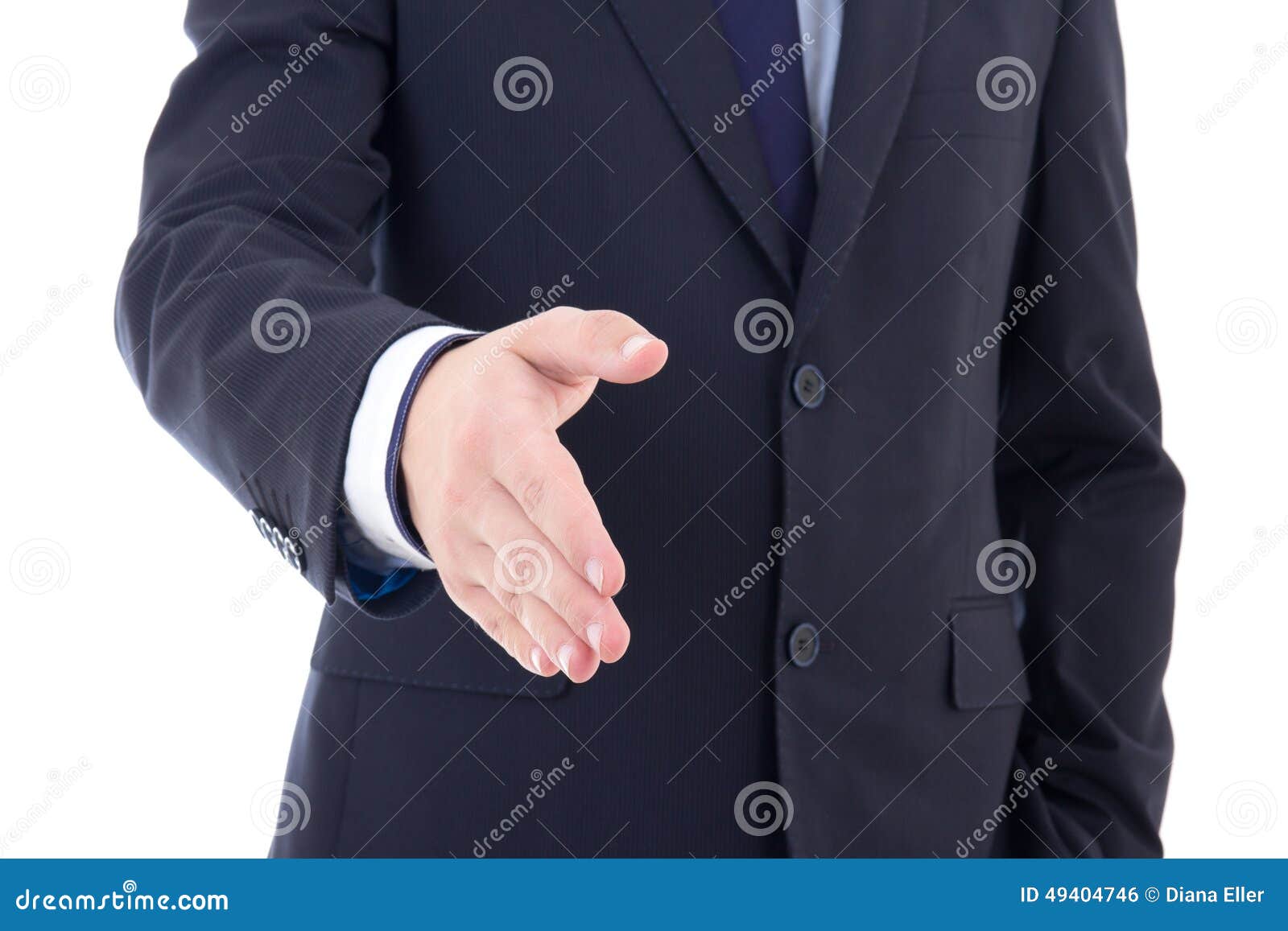 Business Man Hand Extended To Handshake Isolated on White Stock Photo ...