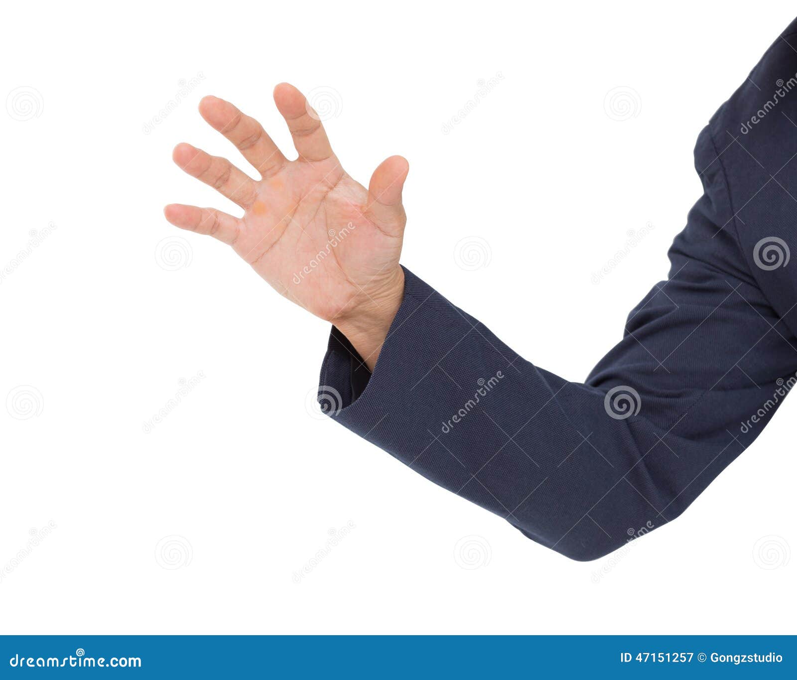 Business Man Hand Grab Isolated on White Background Stock Image - Image ...