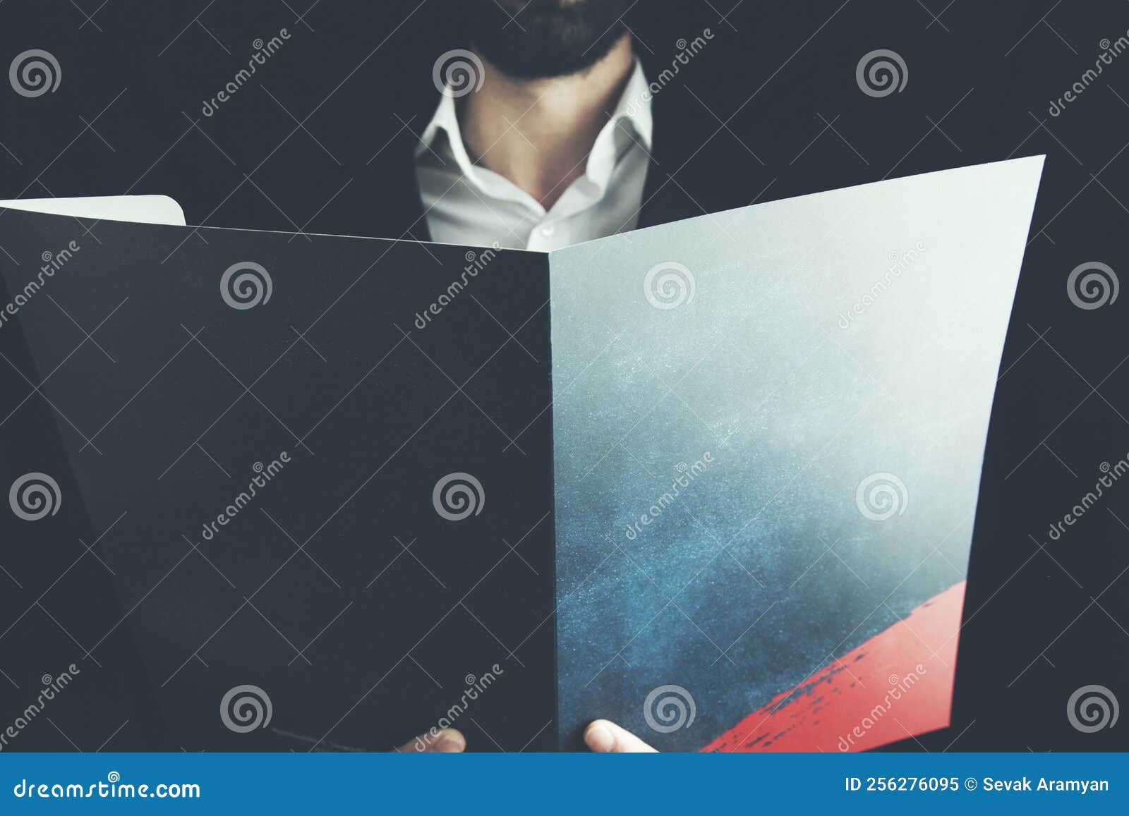 Business Man Hand Holding Document Stock Image - Image of read, object ...
