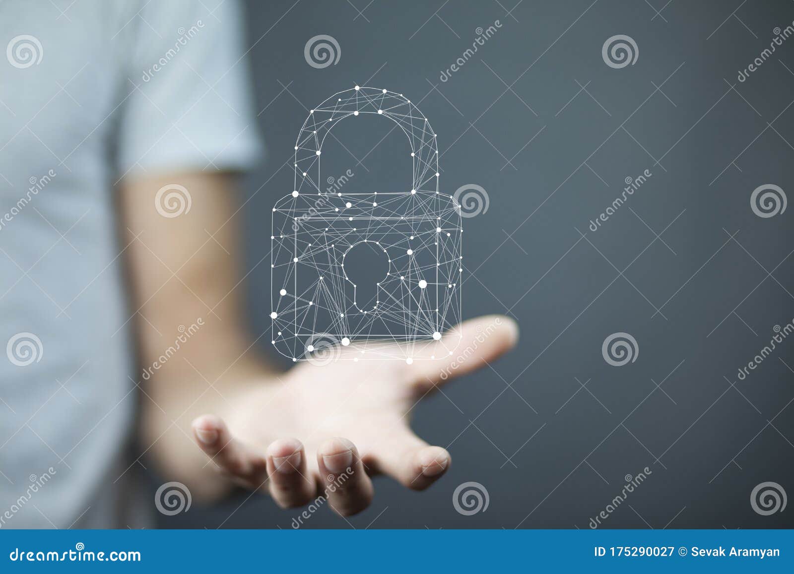 Man hand lock in screen stock image. Image of confidential - 175290027