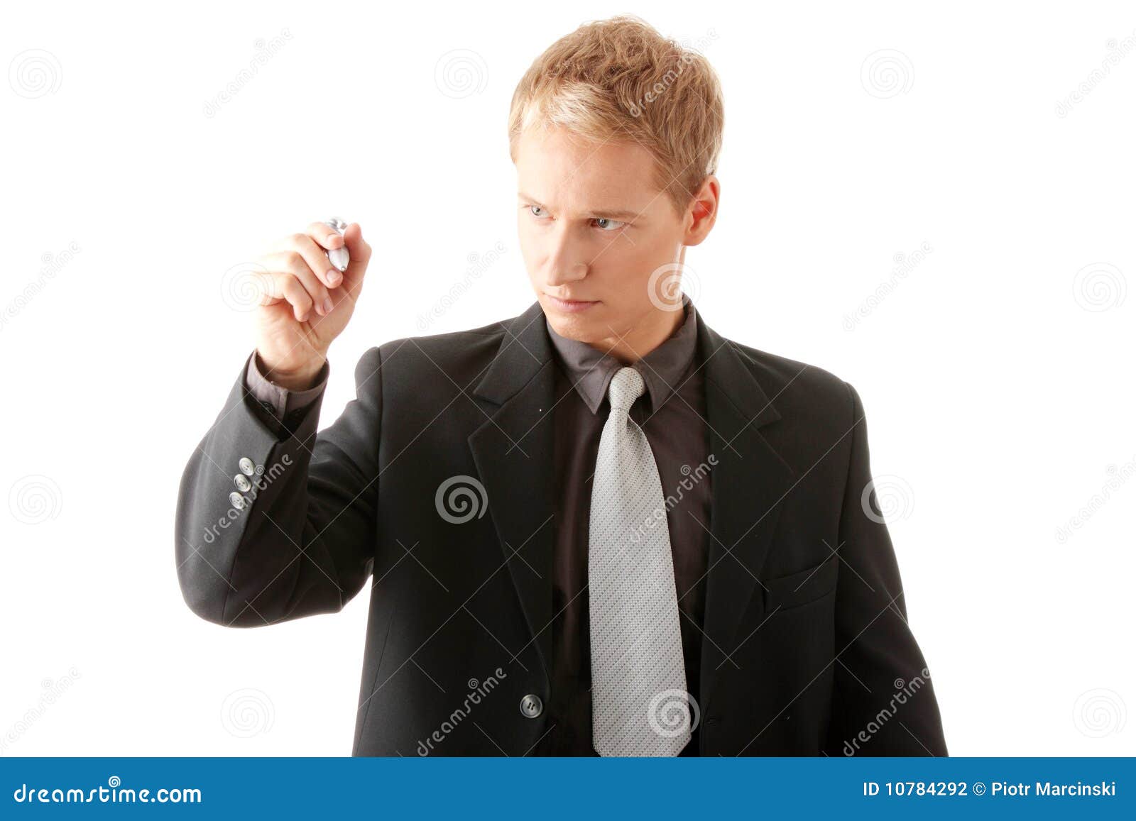 Business Man Hand Holding Pen Stock Photo - Image of note, drawing ...