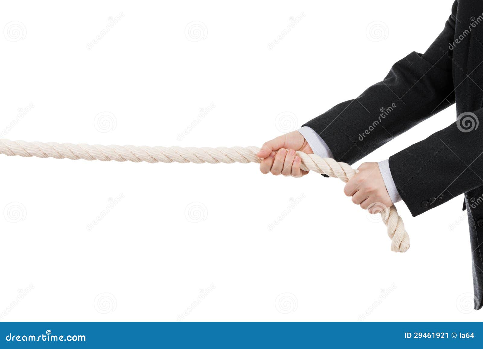 Business Man Hand Holding Or Pulling Rope Stock Image - Image: 29461921