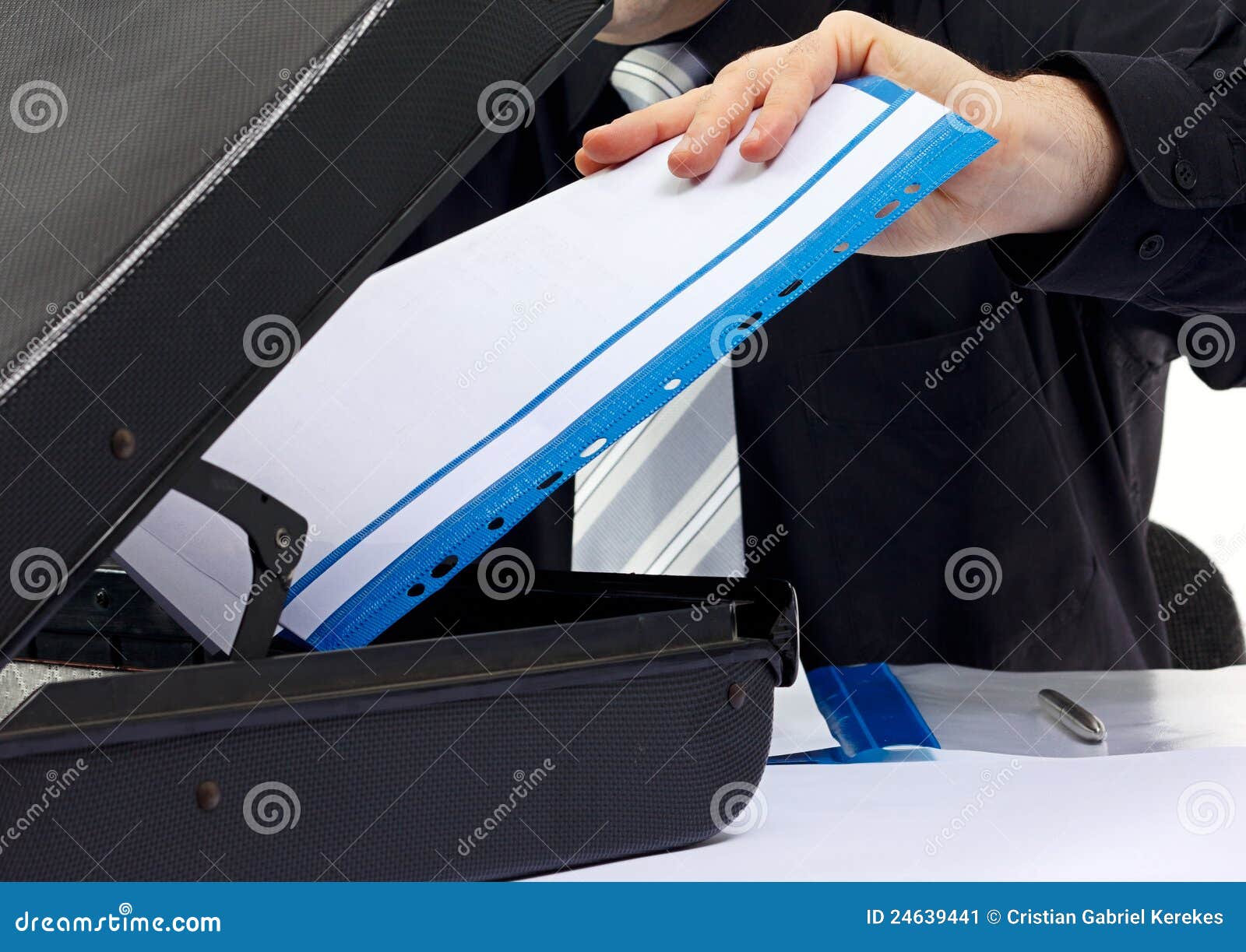Business Man Hand Holding Some Documents Stock Image - Image of male ...