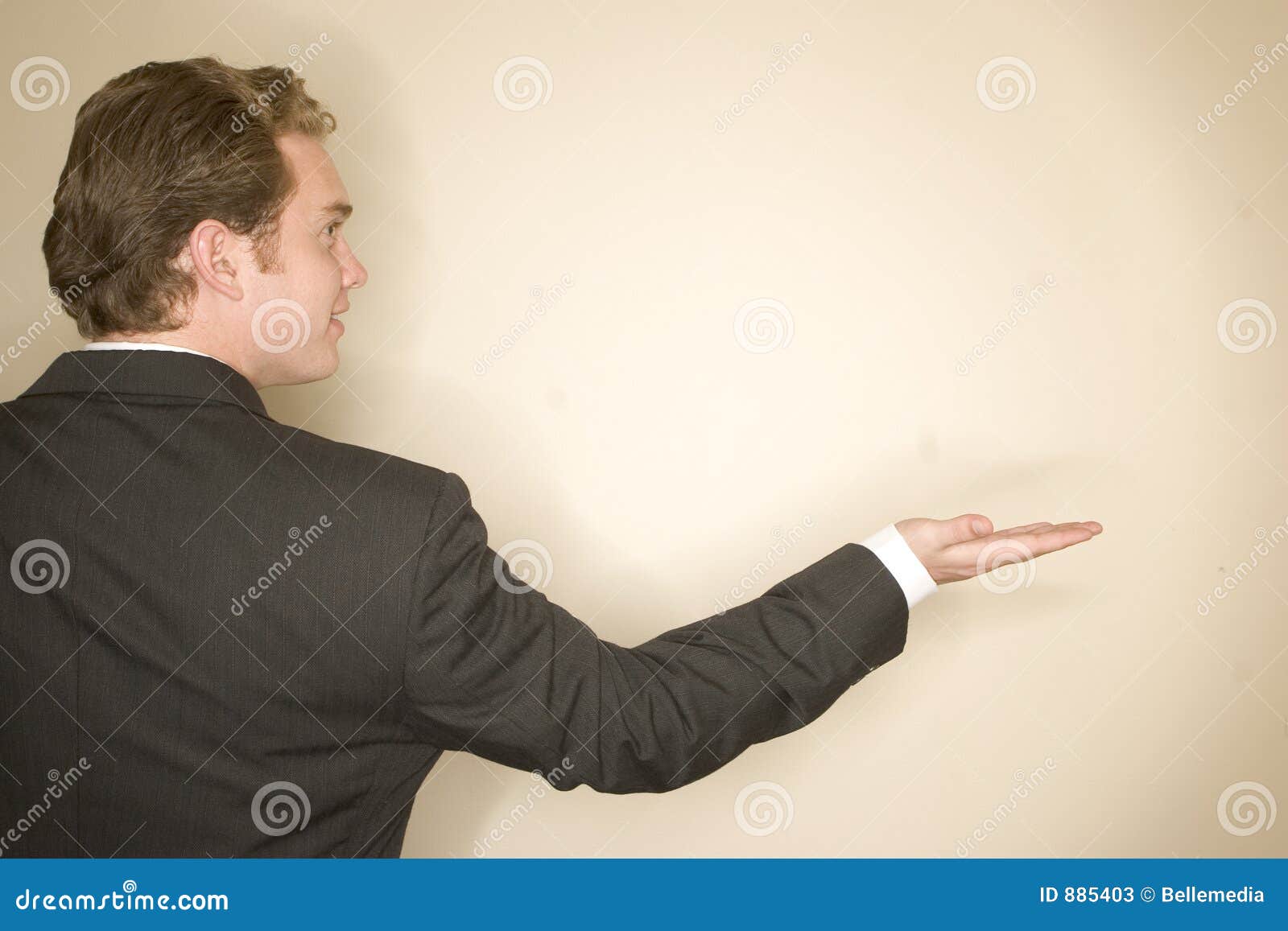 Business Man with hand out stock image. Image of connection - 885403