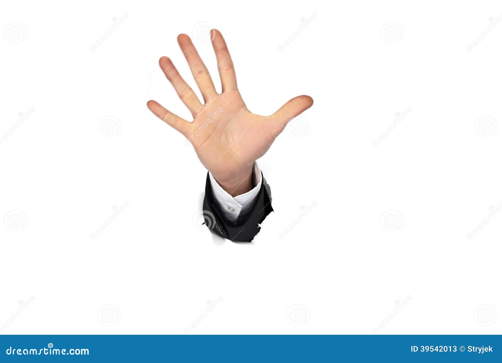 Business Man Hand in the Paper Whole Stock Image - Image of fist, palm ...